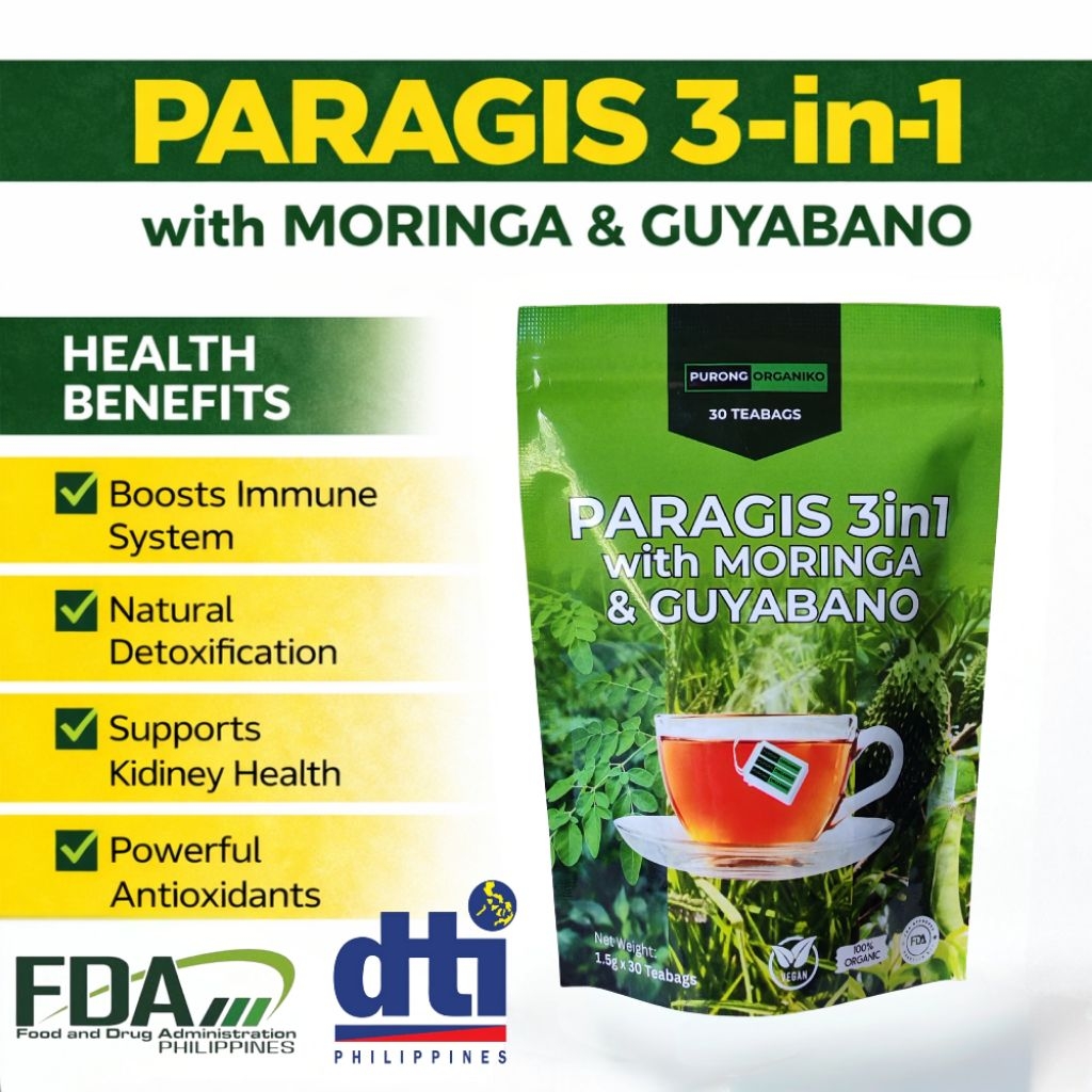 PARAGIS 3in1 WITH MORINGA AND GUYABANO FDA APPROVED /COMBINATION OF ...