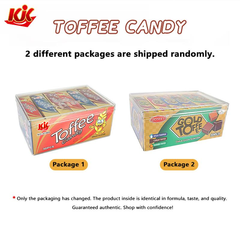 KJK 30pcs Golden Toffee Soft Chewy Snack Candy Sweet Candy Milk ...