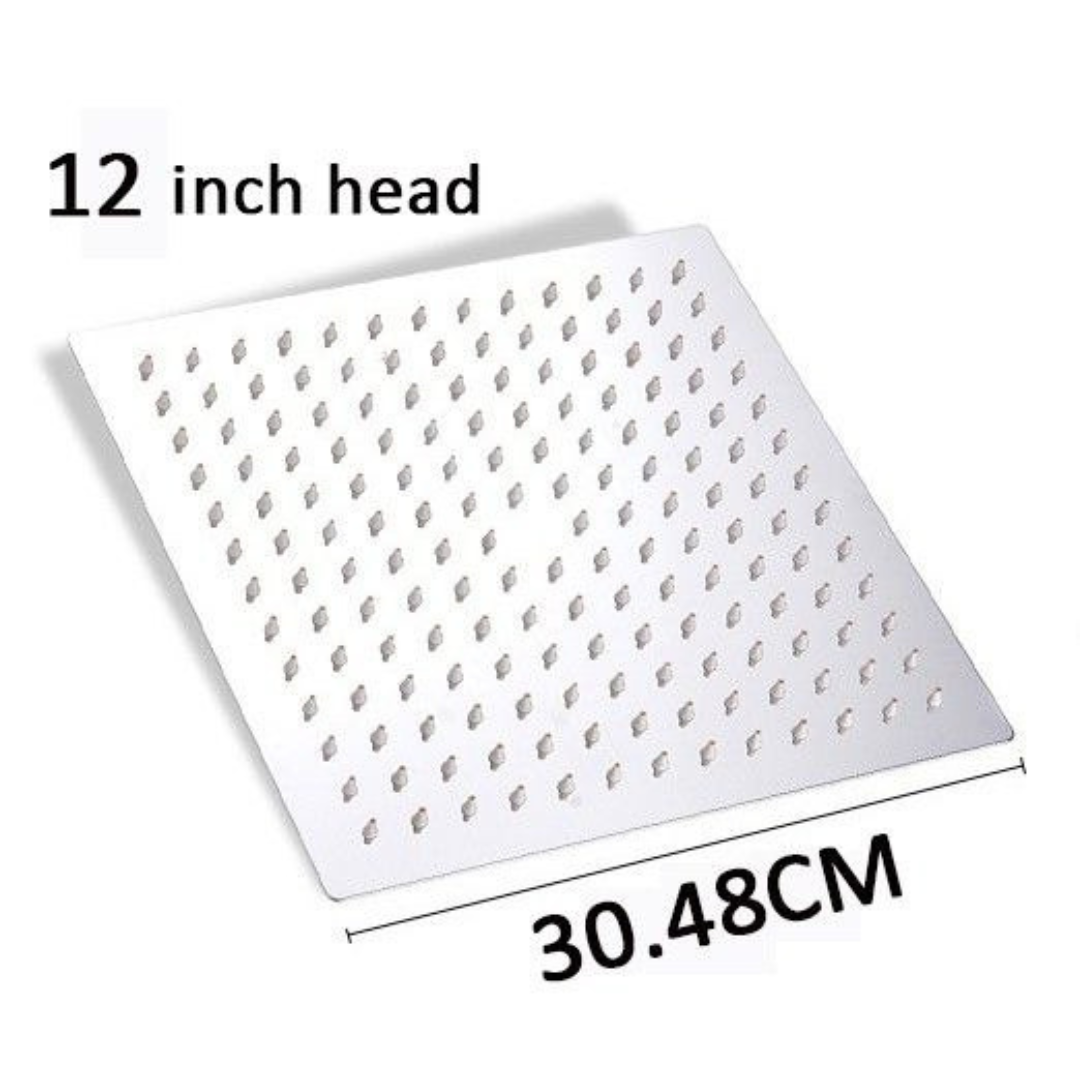 Stainless Steel Rainfall Shower Head – Pressurized Square Design ...