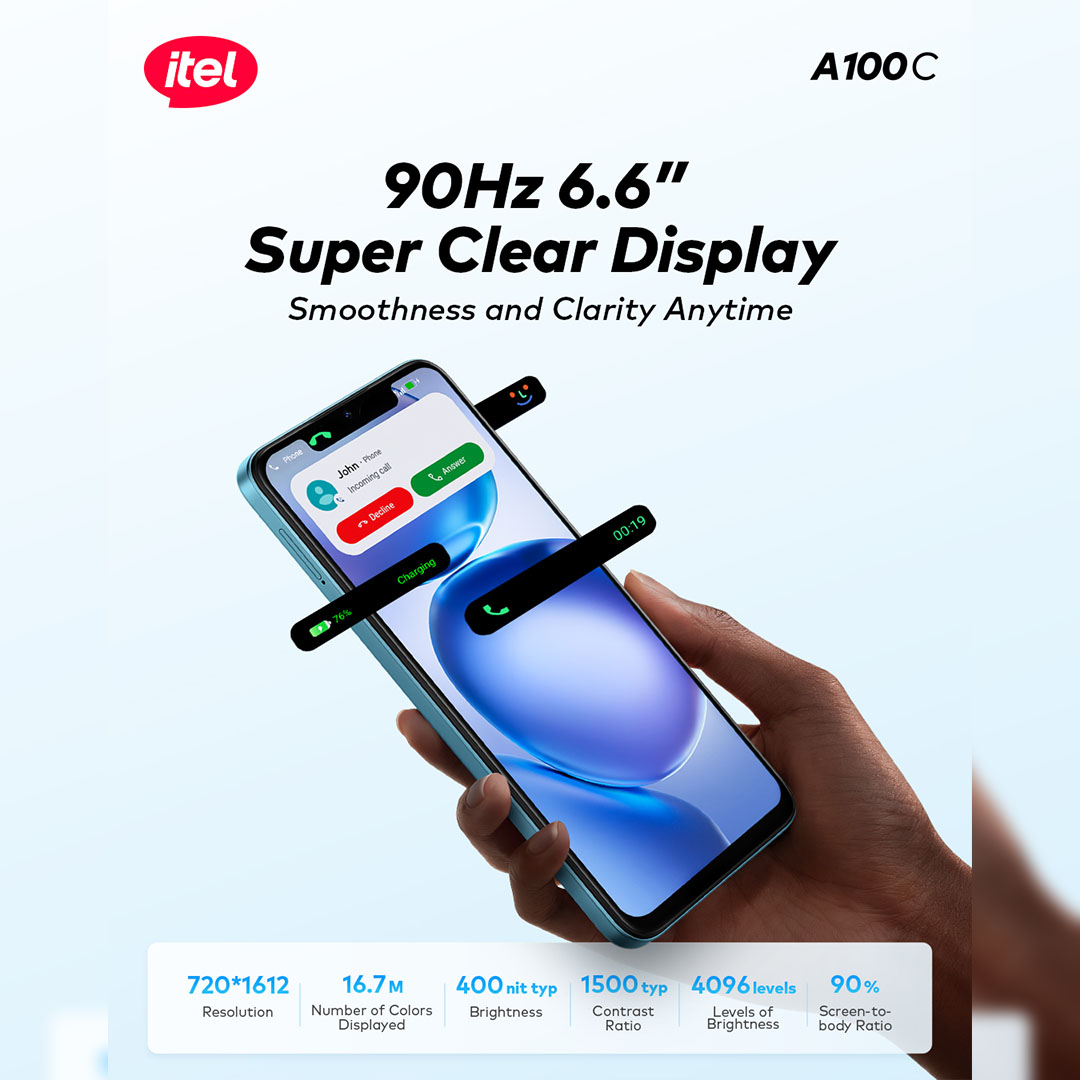 itel A100C (3+5GB Extended RAM) + 64GB ROM | 90Hz 6.6" Display ...