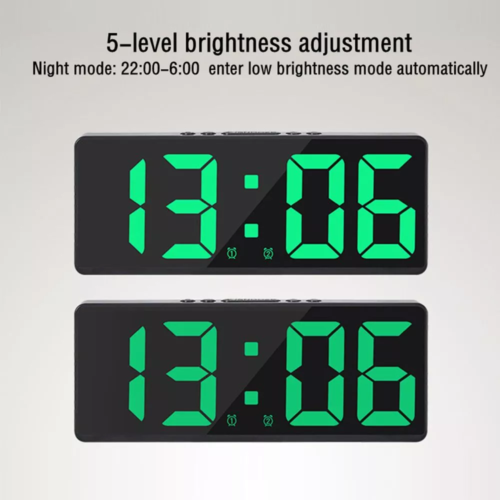 1pc Simple LED Electronic Alarm Clock Rectangle Shape Plastic Material ...