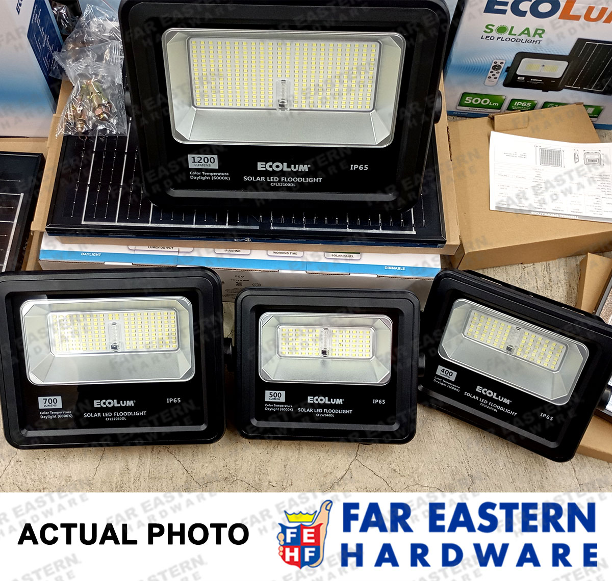 ECOLUM LED Floodlight w/ Solar Panel Daylight 25W | 40W | 60W | 100W ...