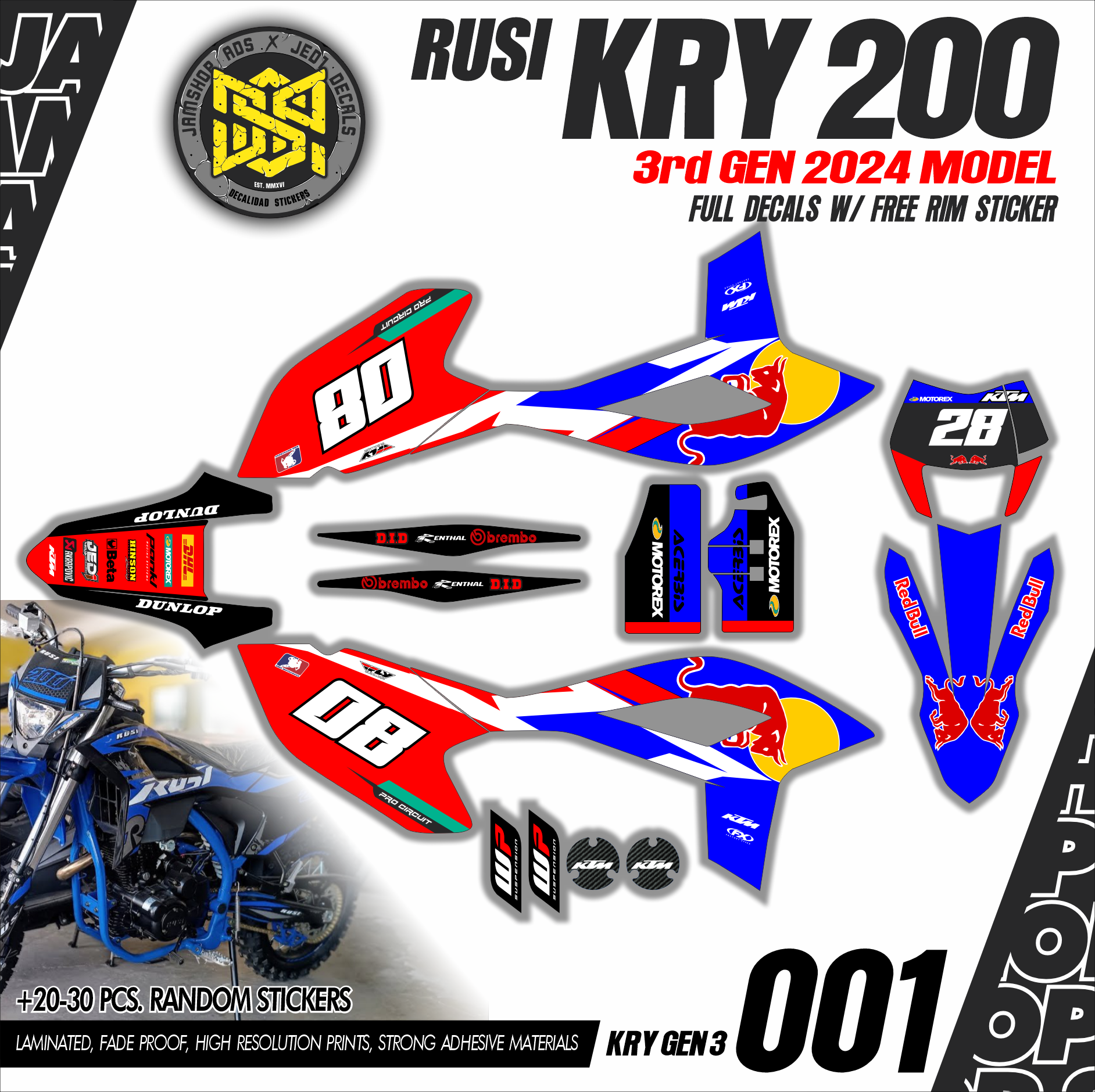 Rus KRY 200 - 3rd Gen 2024 Model Full Decals | Shopee Philippines