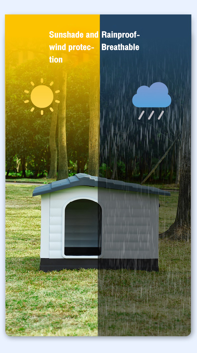 Outdoor dog house, all seasons, universal rainproof and waterproof dog ...