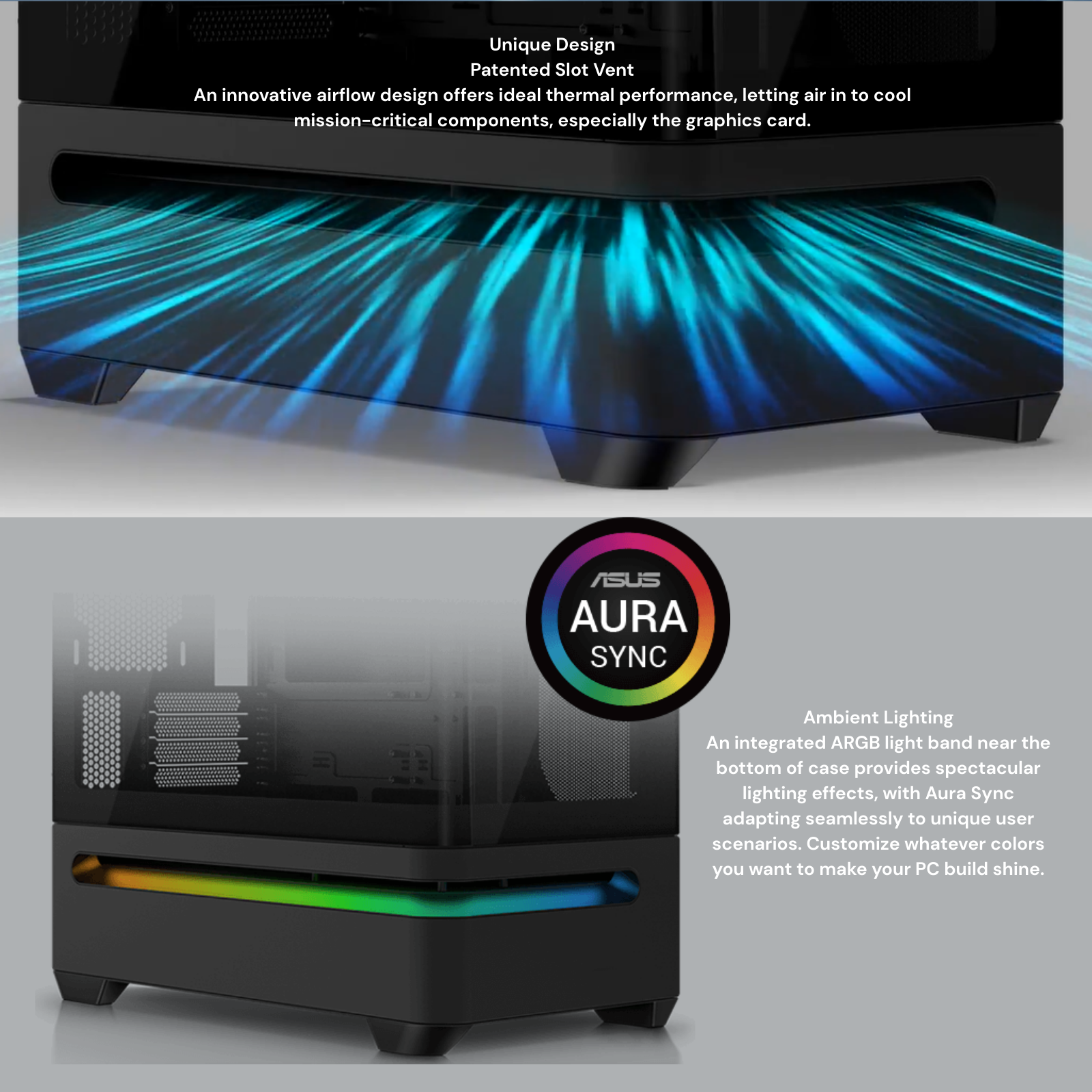 ASUS Prime AP202 Air Floating mATX Curved Glass Panel Panoramic PC Case ...