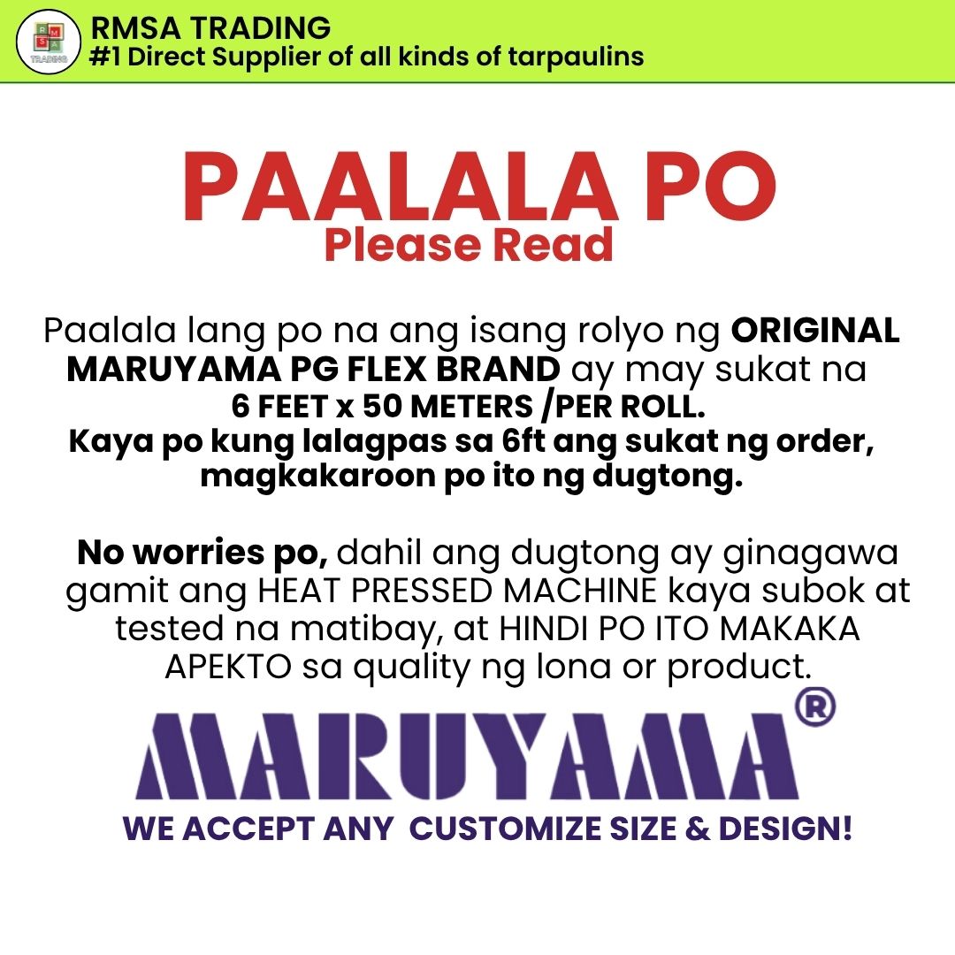 RMSA | 10x10ft MARUYAMA S200 PG FLEX ORIGINAL | For Heavy Duty 10x10 ...