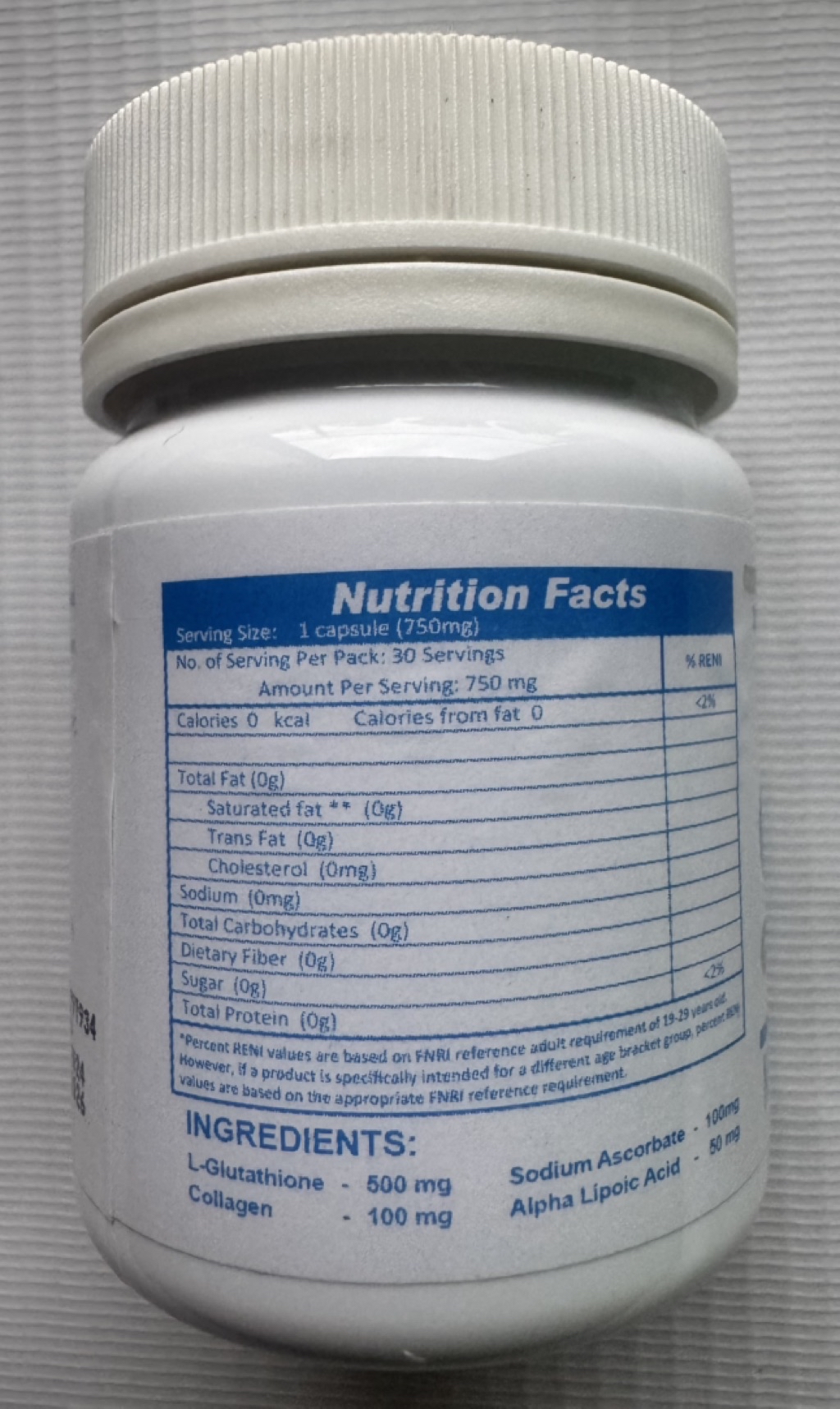 Opti White Glutathione Plus Collagen Food Supplement(30 Capsules ...