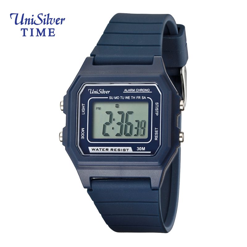 UniSilver TIME UniSex Navy Blue Digital Rubber Watch KW3220-1007 ...
