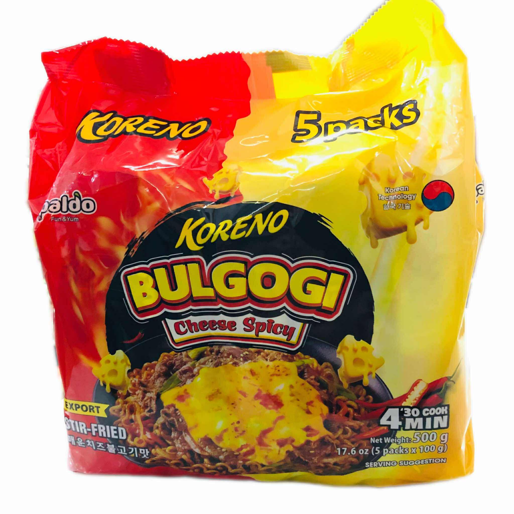 5PCS/1PACK BULGOGI Cheese Spicy Paldo Koreno Stir-Fried Instant Noodles ...