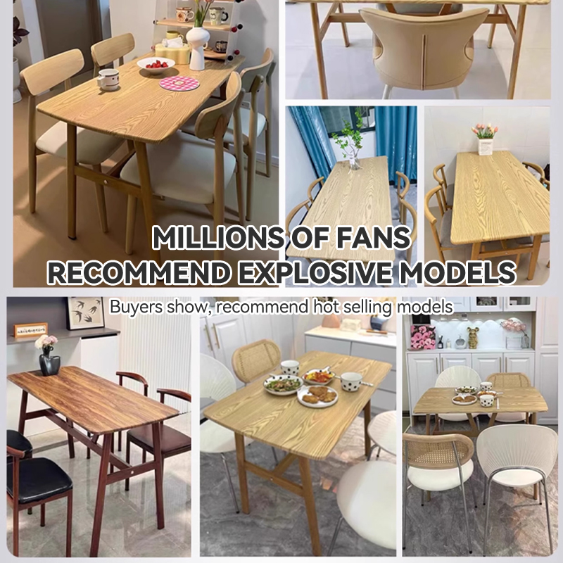 RISE Wood Dining Table Solid Wood Furniture Wooden Tables With 4 Chairs ...