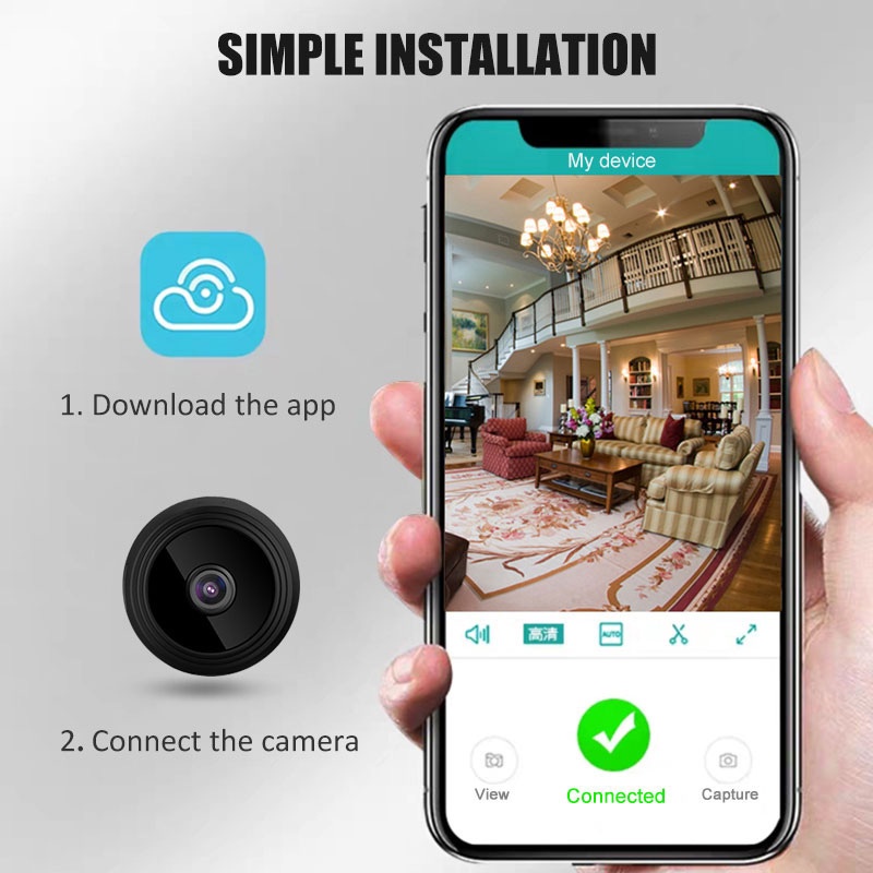 A9 Cctv camera connect cellphone 1080P Ultra HD no need internet no ...