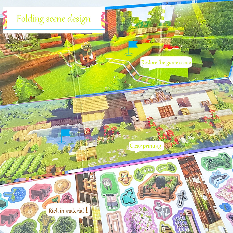 Magnetic Quiet Book Creative Toys Minecraft Funny Cartoon Stickers DIY ...