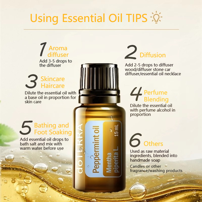 doTERRA Peppermint Essential Oil 15ml 100% Plant-Based Official ...