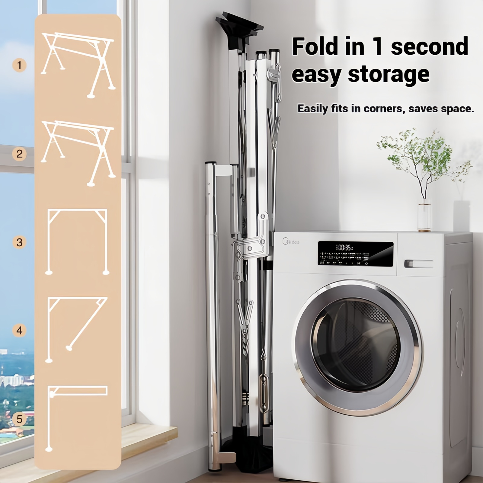 Sampayan Stainless Steel Foldable Drying Rack Compact Laundry Rack ...