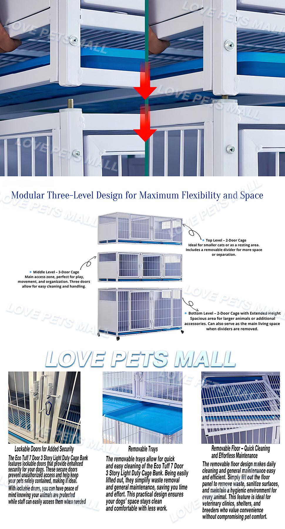 Professional Breeding Cage Triple Layer Galvanized Steel Anti Rust for ...