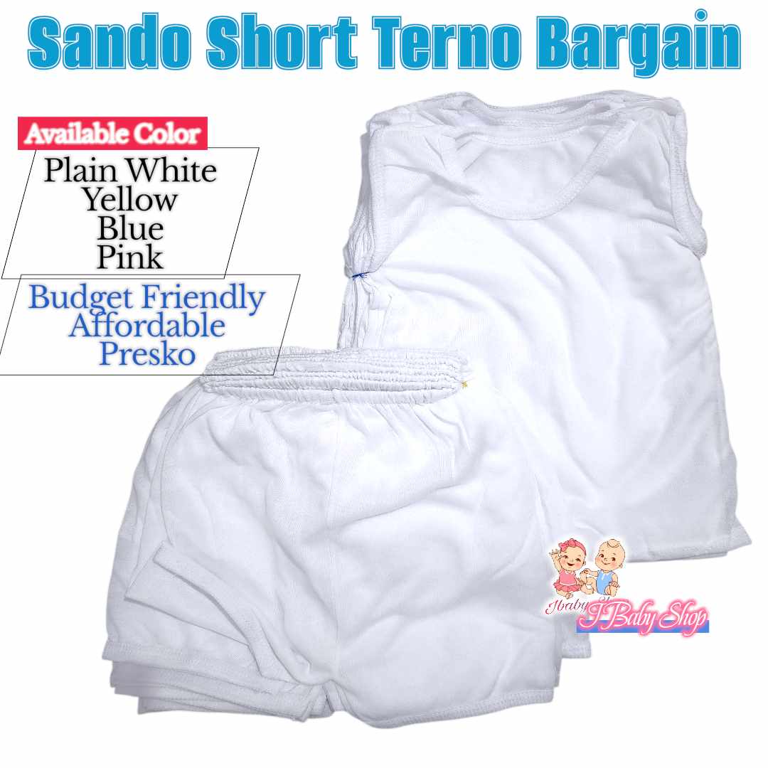 6PCS UNISEX BIAS COLOR BABY 0-6MOS 3PCS SANDO & 3PCS SHORT ORDINARY ...