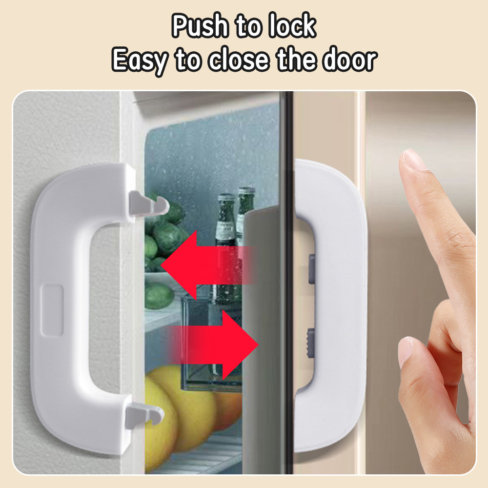 letshome Child-Proof Refrigerator Lock with Double-Button Adhesive Pads ...
