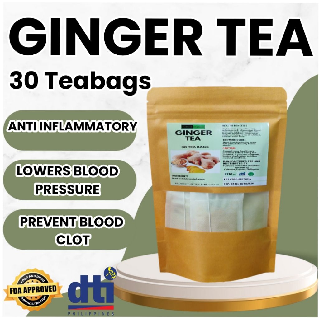 PURE GINGER TEA (LUYA) 30 PCS TEABAGS/ALL NATURALS | Shopee Philippines