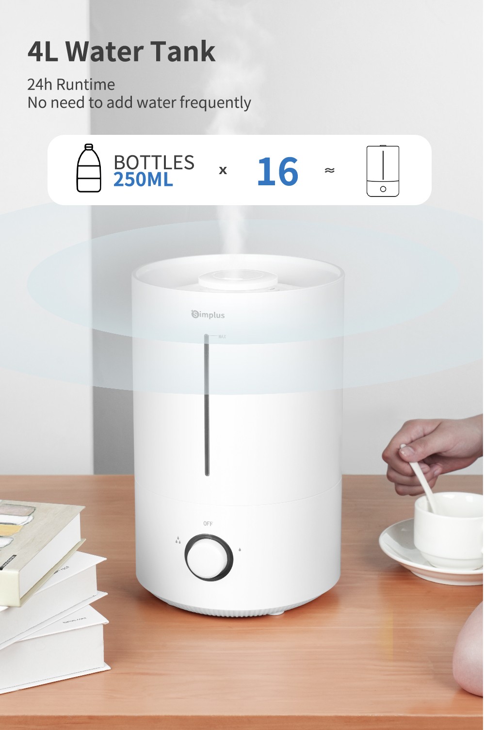 Simplus Humidifier 4L Capacity (350ml/h Humidification) JASH002 ...