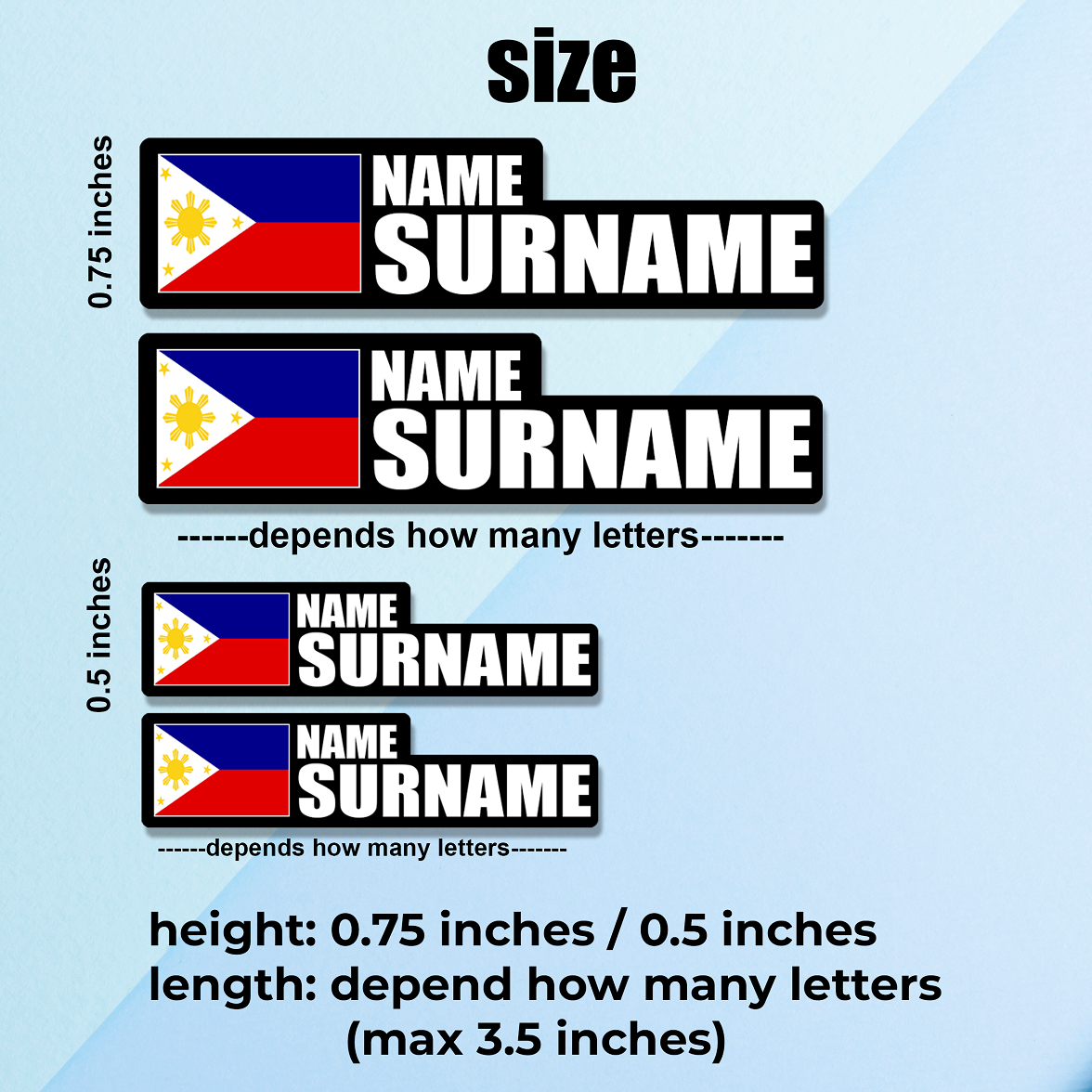 (SET) 4pcs. Personalized Flag Name Sticker, Waterproof, Outdoor, Non ...
