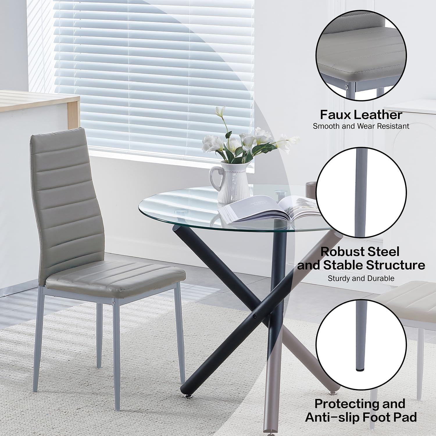 【Buy 1 Take 1】Dining Chair Leisure Backrest Nordic Chair Home Leather ...