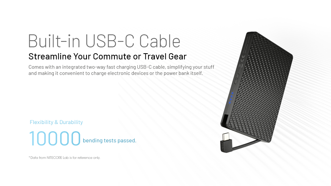 Nitecore Pocket 10000 USB-C Power Bank with Built-In Cable | Shopee ...