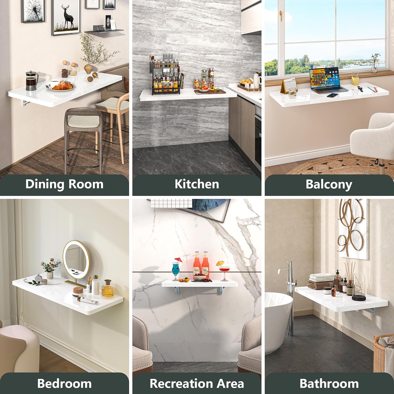 Foldable Table Wall-mounted Table Dining Table Computer Desk Kitchen ...