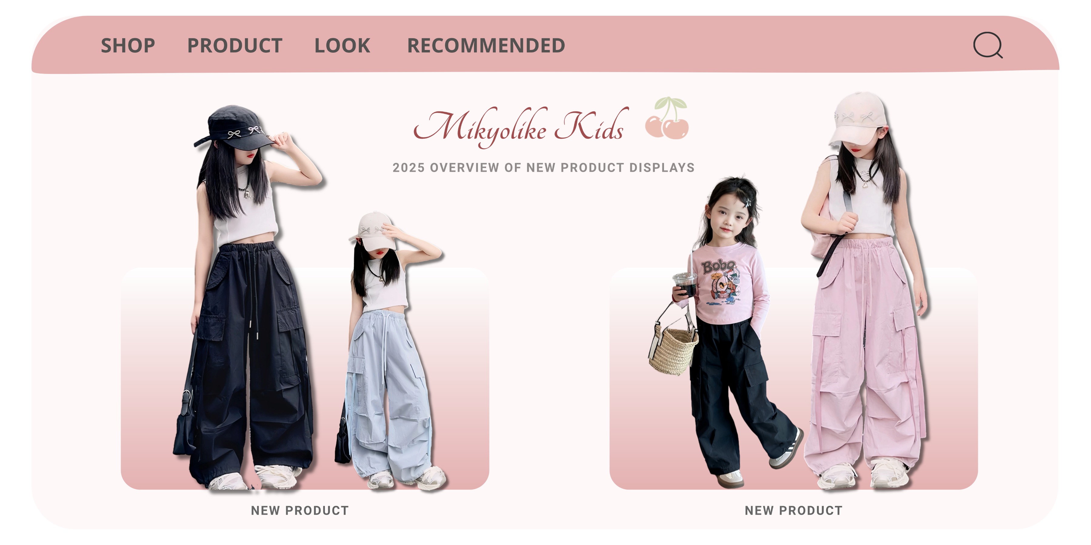 Mikyolike Korean Pants For Girls Fashion Cargo Pants Sports Children's ...