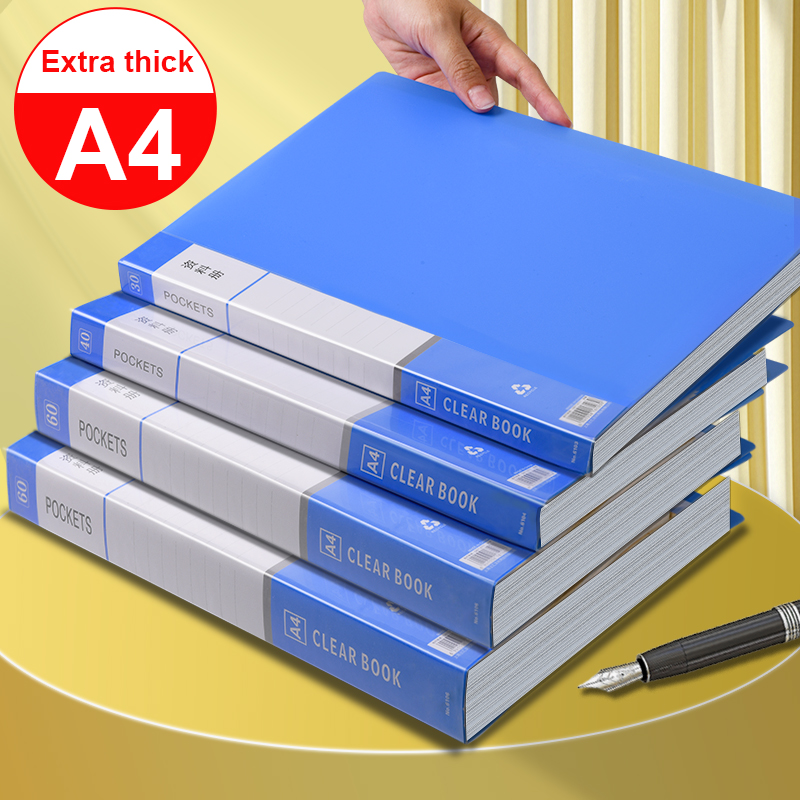 A4 Folder File organizer Transparent insert 30/40/60page Large capacity ...