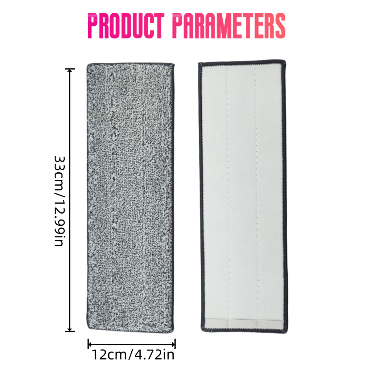 5Pcs 33*12cm Flat Mop Refill Pad Reusable Washable Square Mop Cloth ...