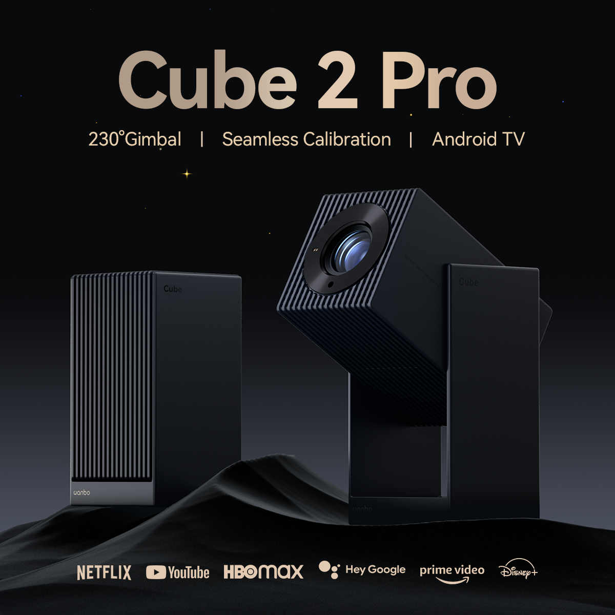 [NEW] Wanbo Cube 2 Pro Gimbal Projector Free Angle 1080P Full HD ...
