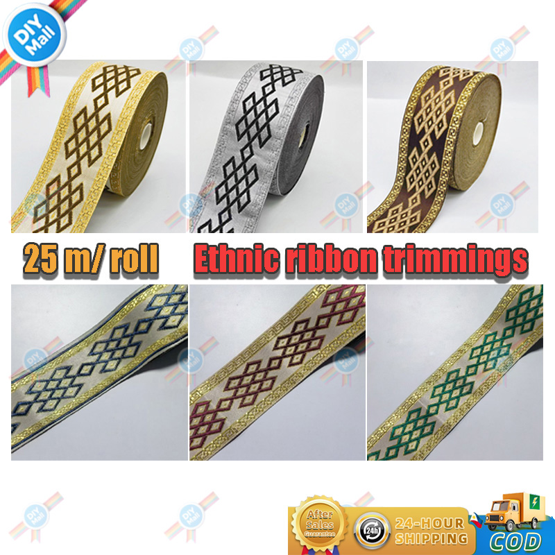 COD 25m Ethnic Embroidered Lace Trim Lace Ethnic trimmings lei ribbon ...
