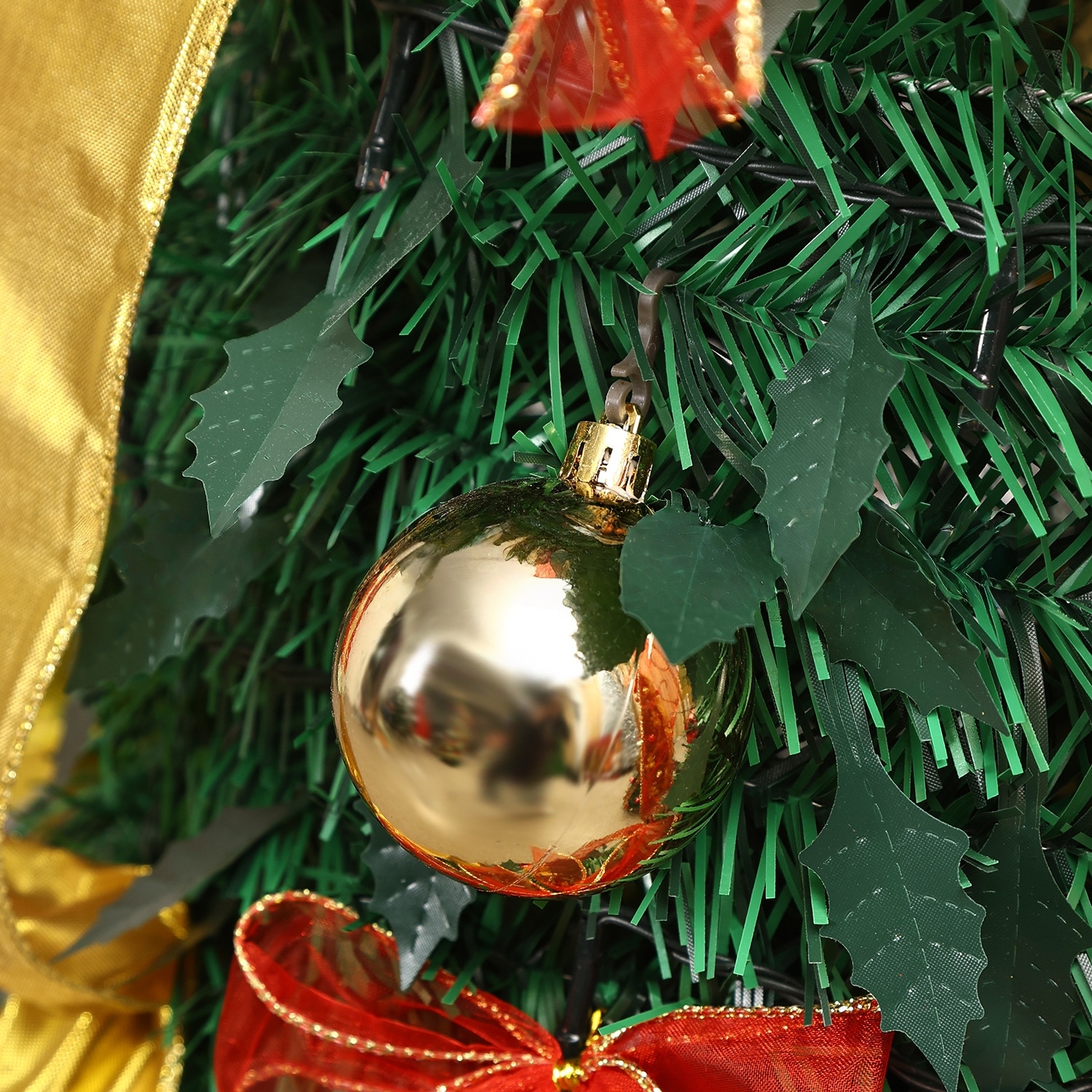 Foldable Christmas Tree Pop Up Artificial Tinsel Slim Christmas Tree ...