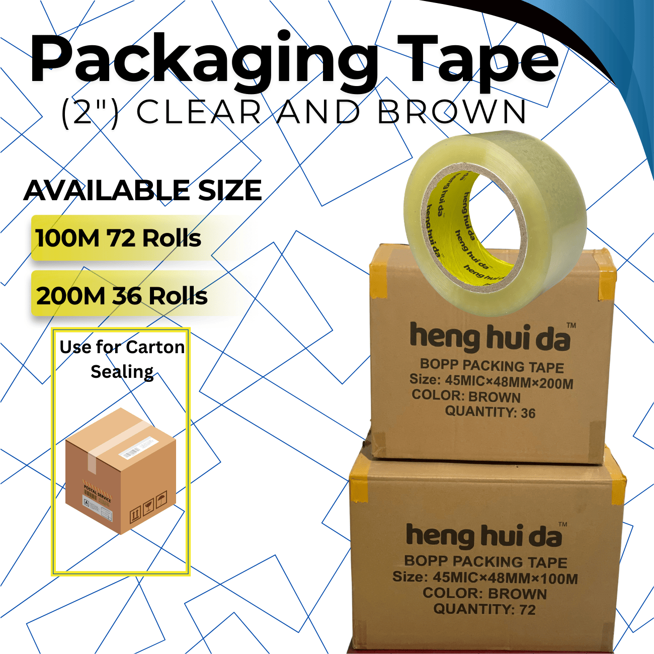 100M/200M CLEAR PACKAGING TAPE FOR PARCEL/BOXES-Extra Strong High Tack ...