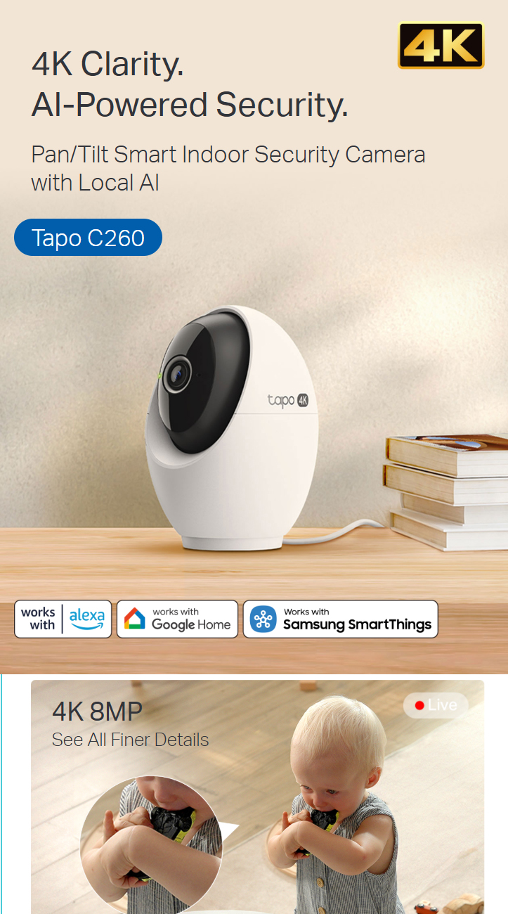 Tapo Official Store | TP-Link | C260 | Pan/Tilt | AI | Home Security ...