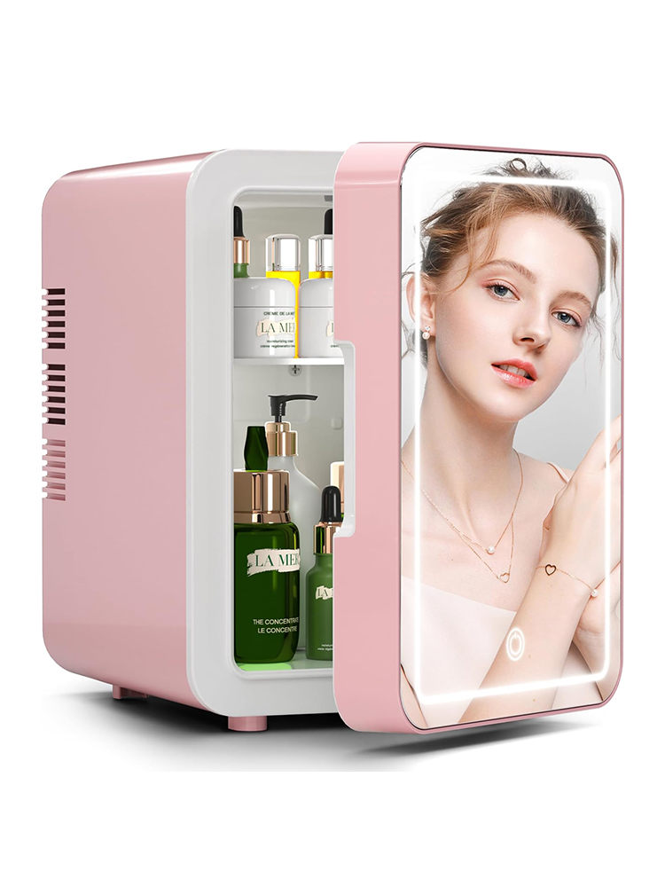 Aesthetic Mini Fridge 4L, Cute Skincare Cooler with LED Mirror ...