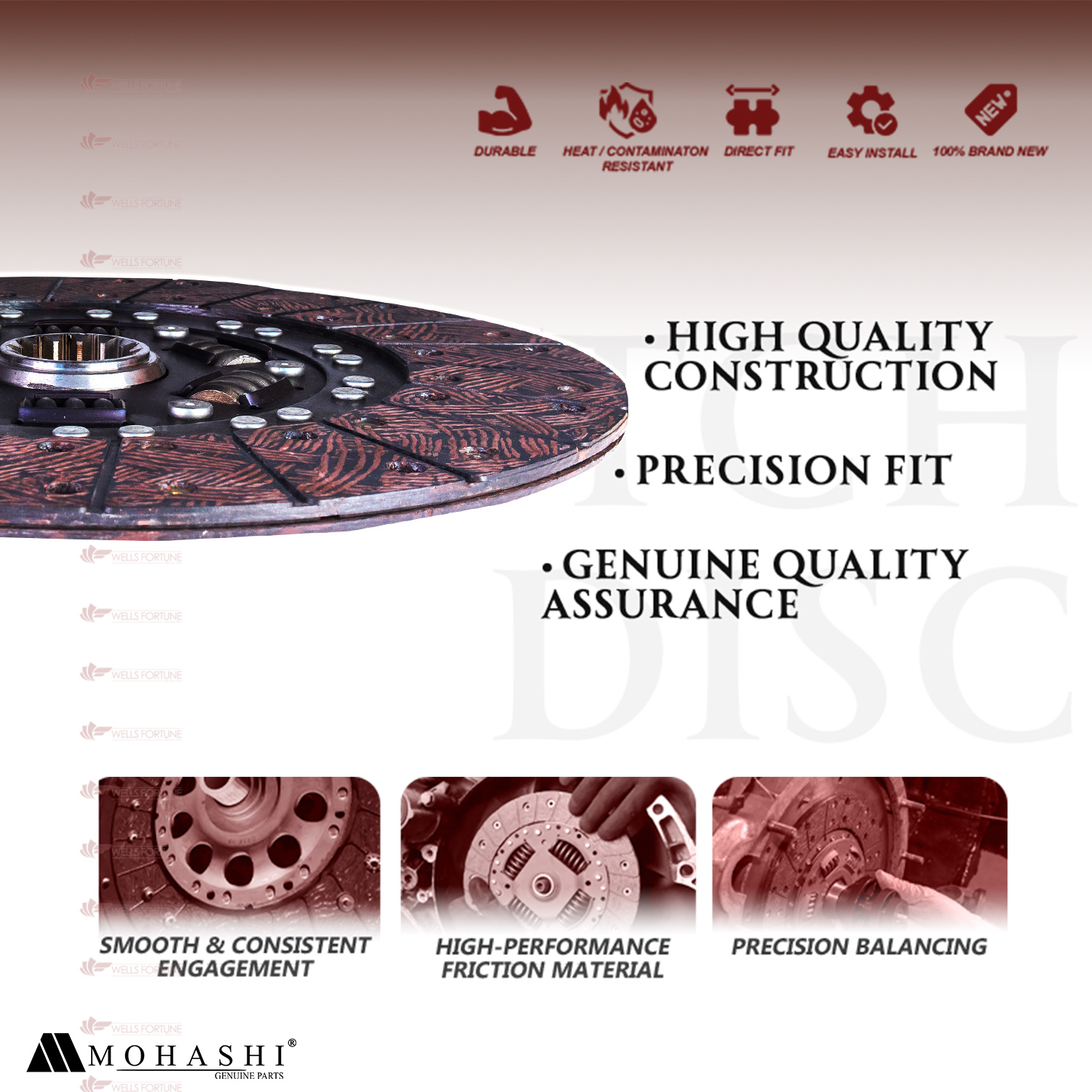 MITSUBISHI 6D16 / 6D17 14" X 14T MOHASHI CLUTCH DISC MMD-037Y (1PC ...