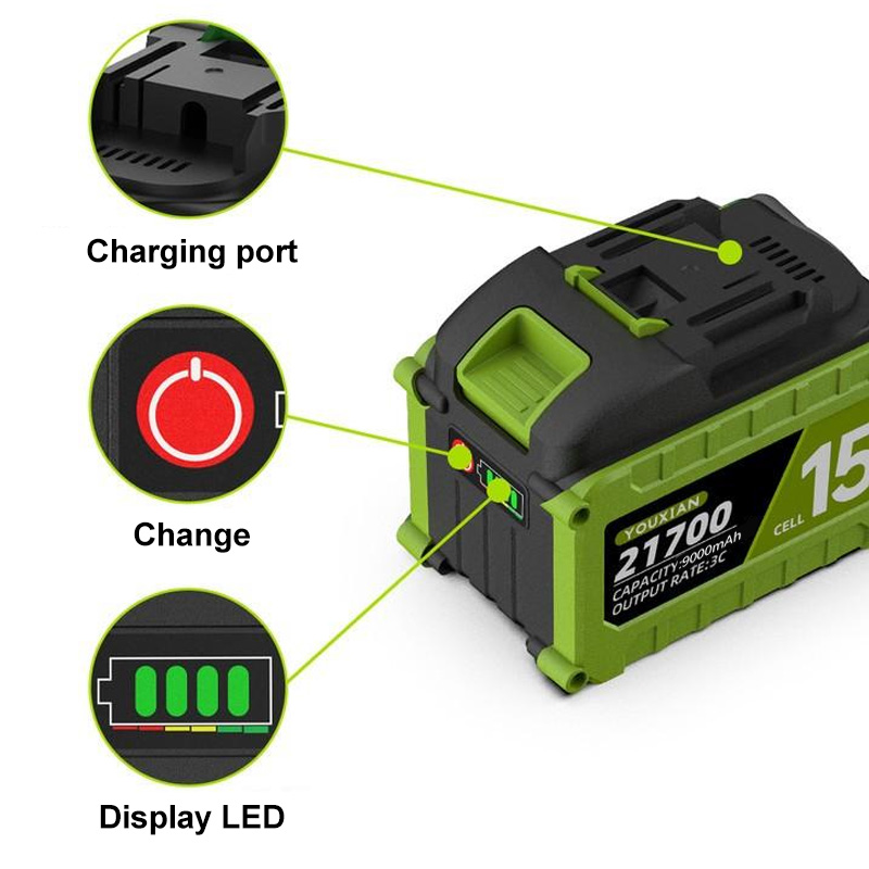 YOUXIAN 21V 21700 Power Largecapacity Lithium Battery for Electrictools ...