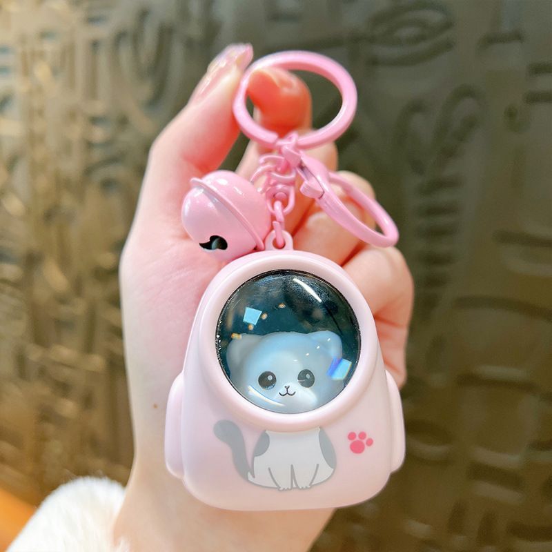 Creative Spaceman Night Light Key Ring Cute Cartoon Bear Cat Space ...