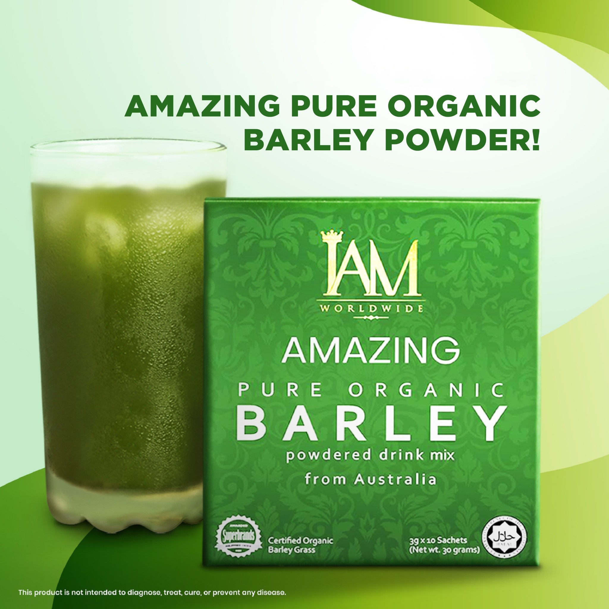 IAM Australian Barley Greens Powder Vegan Protein Pre Meal Slim Cleanse ...