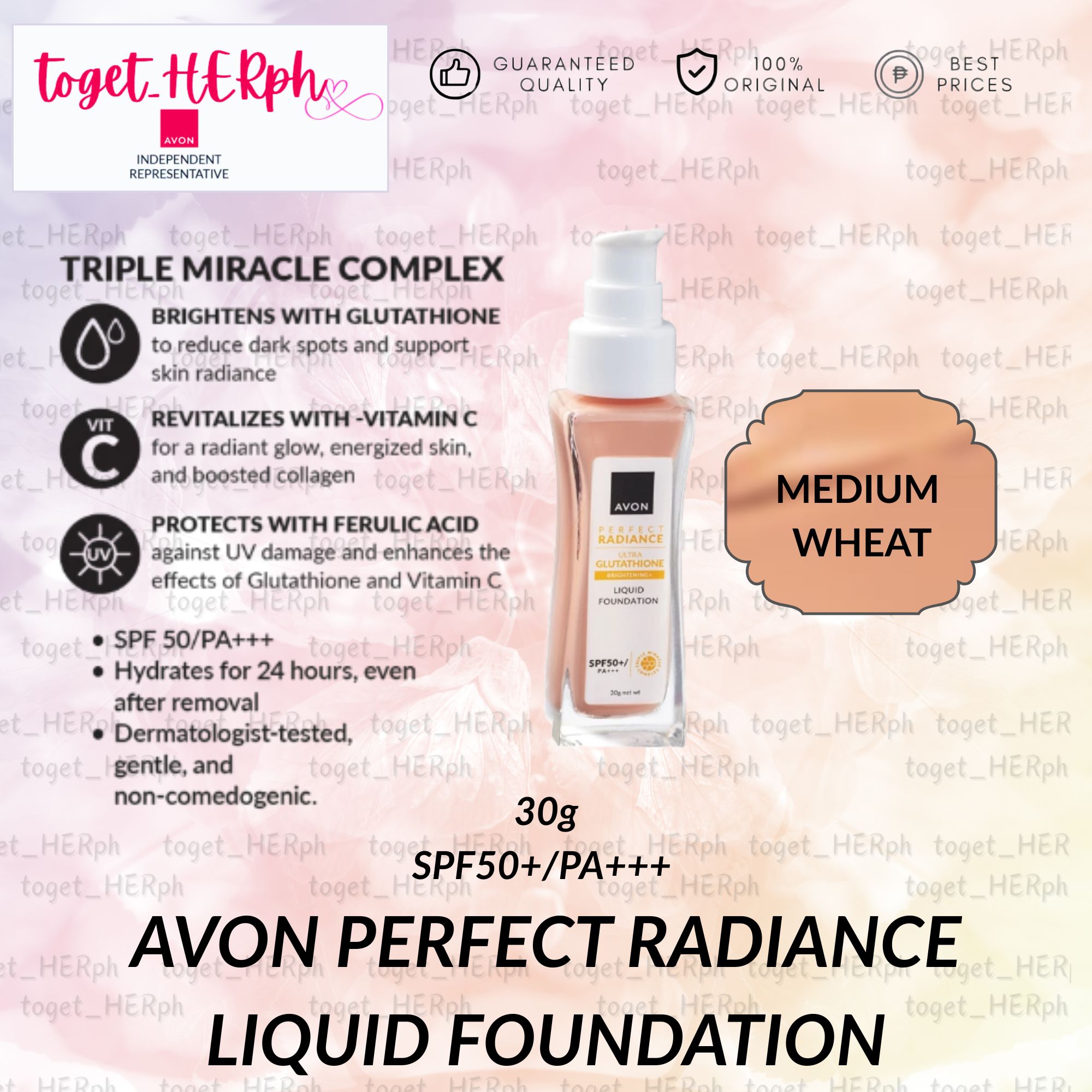 Avon Perfect Radiance Liquid Foundation spf 50+/PA+++ | Shopee Philippines