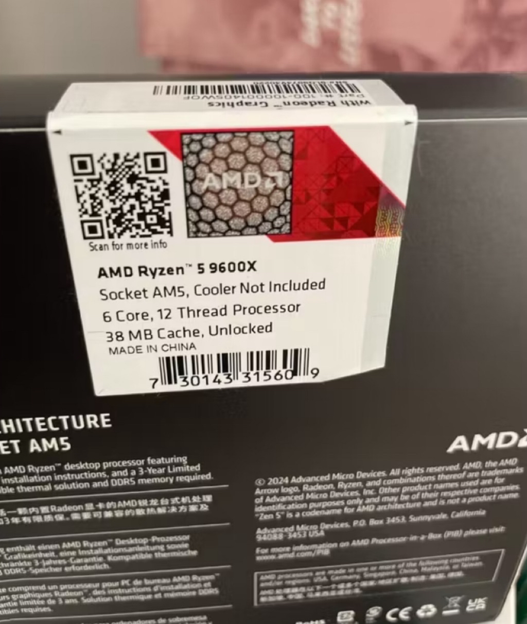 Brand new Amd ryzen 5 9600x 6 Cores, 12 Thread Socket AM5 NEW | Shopee ...