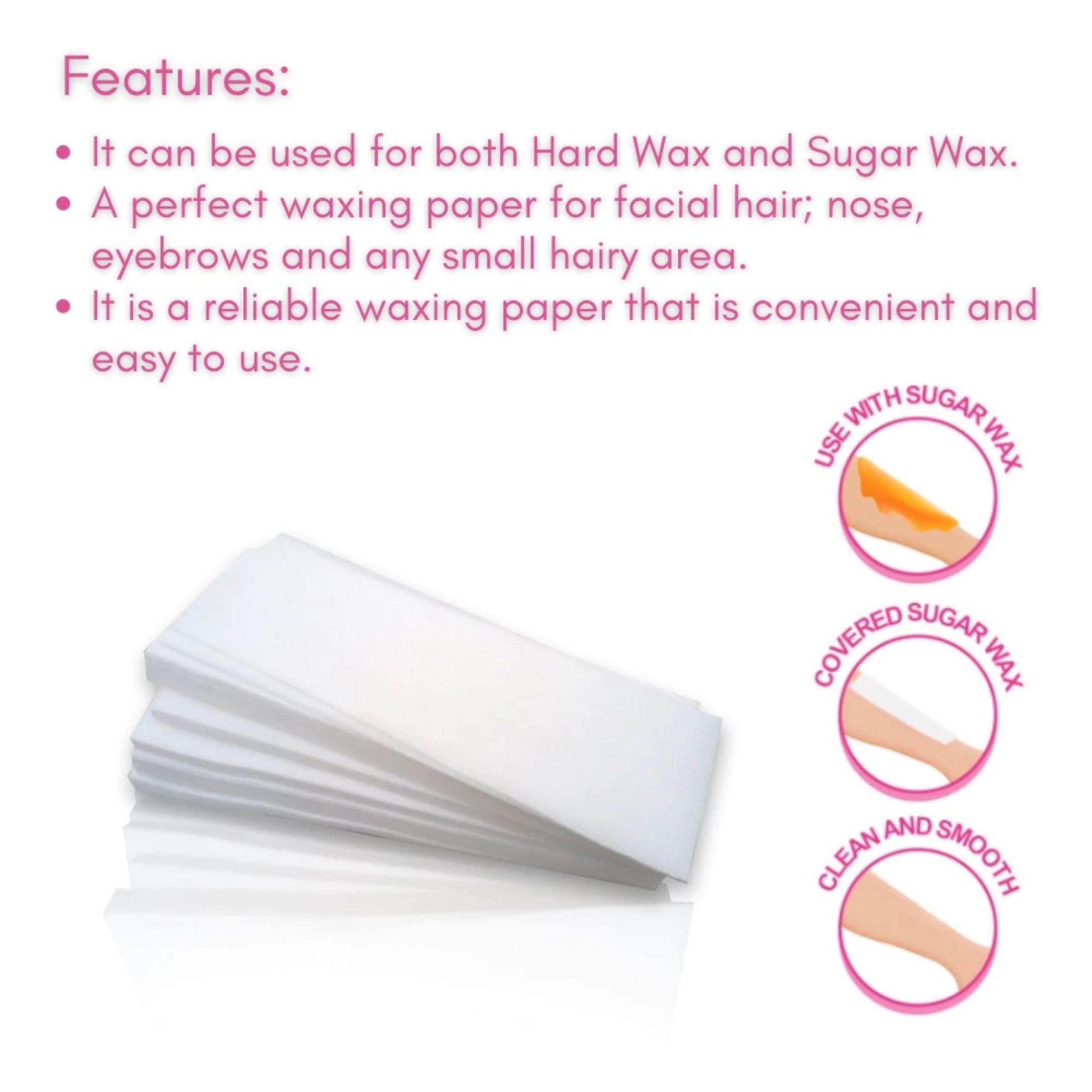 KKJJ Depilatory Wax Paper Hair Removal Paper Non-Woven Strips Legs Arm ...