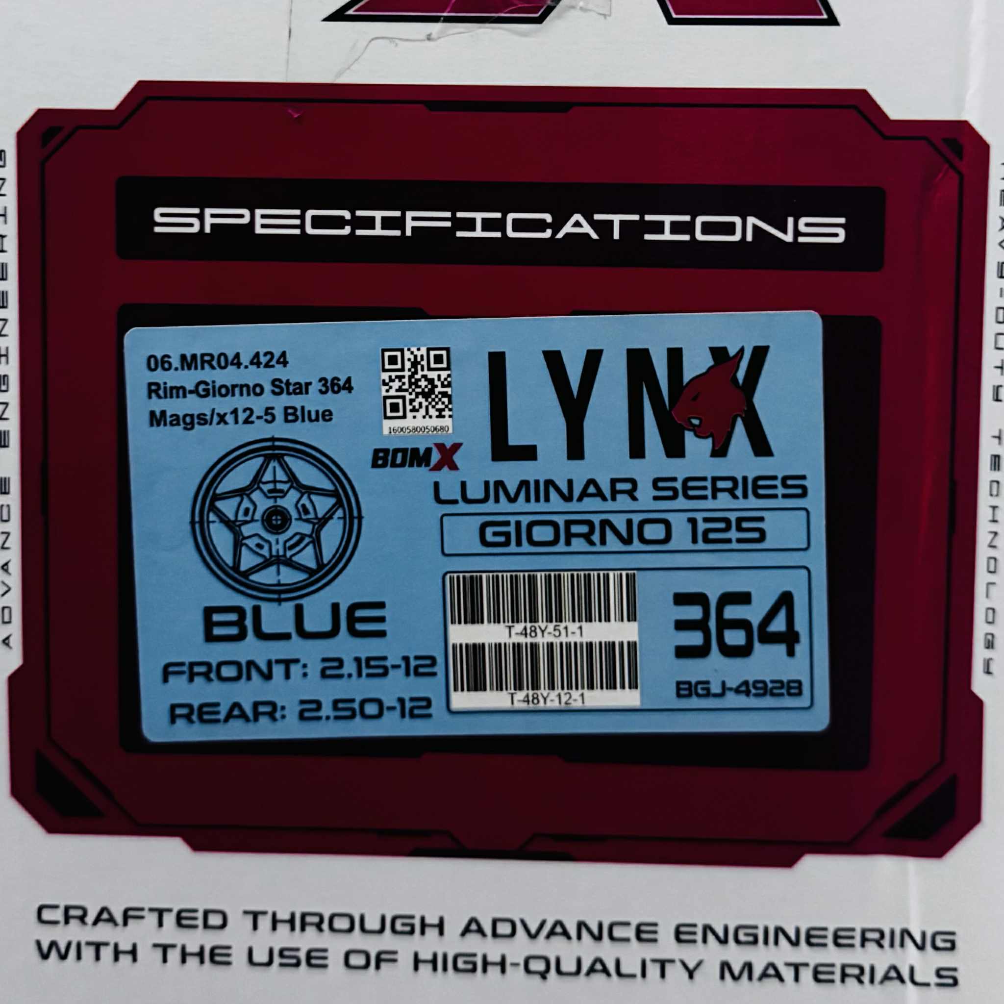 BOM RANGSIT BomX LYNX V1 CNC STAR MAGS FOR HONDA GIORNO - SOLD AS BRAND ...