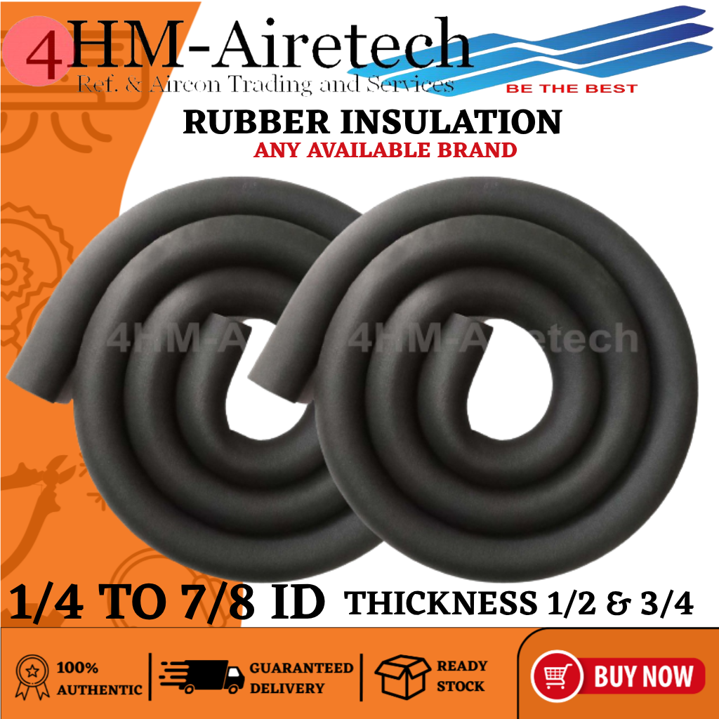 4HMC RUBBER INSULATION (1/4 TO 7/8 ID X 3/4"TK) TUBE 6.10FT 5PCS (ANY ...