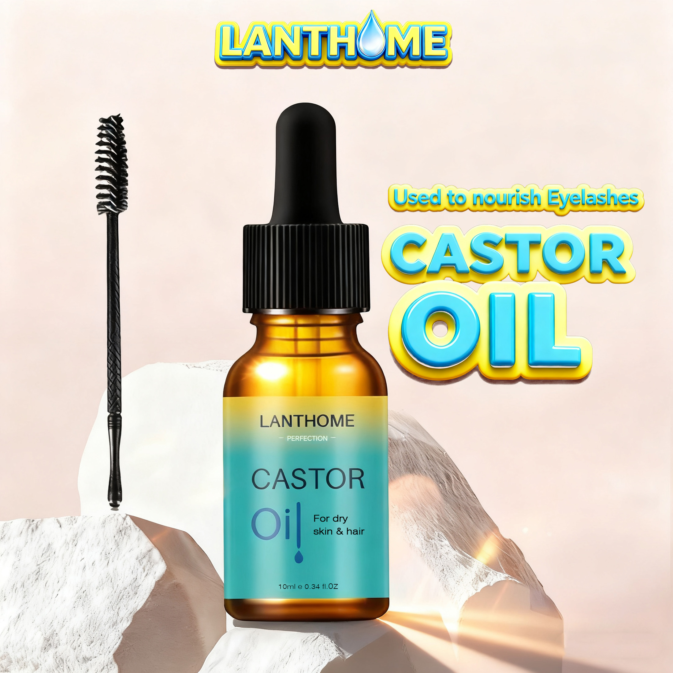 LANTHOME CASTOR Eyelash Essence Oil is Used to Nourish Eyelashes And ...