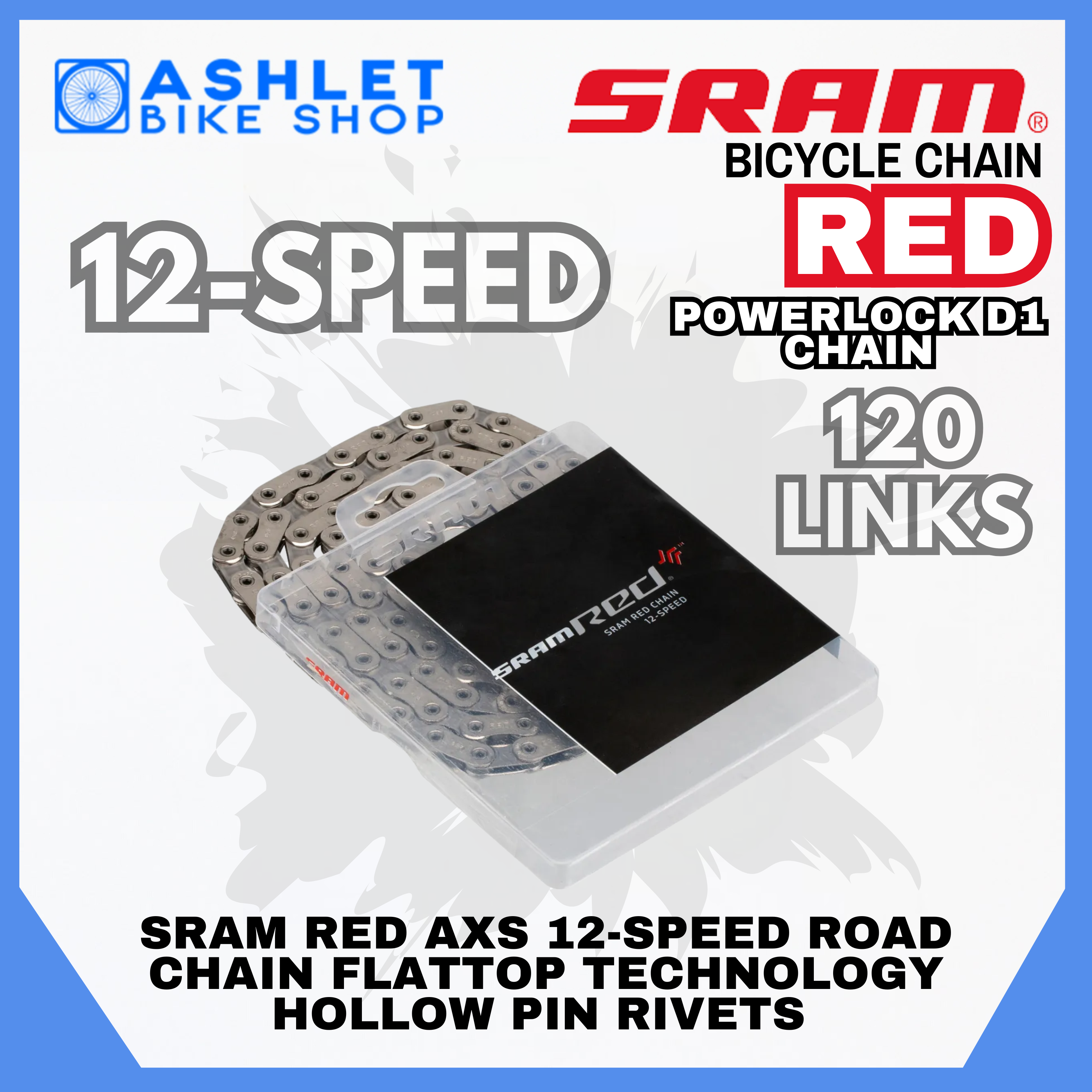 ORIGINAL SRAM RED AXS 12-Speed Road Hollow Pin 120L PowerLock D1 Bike ...