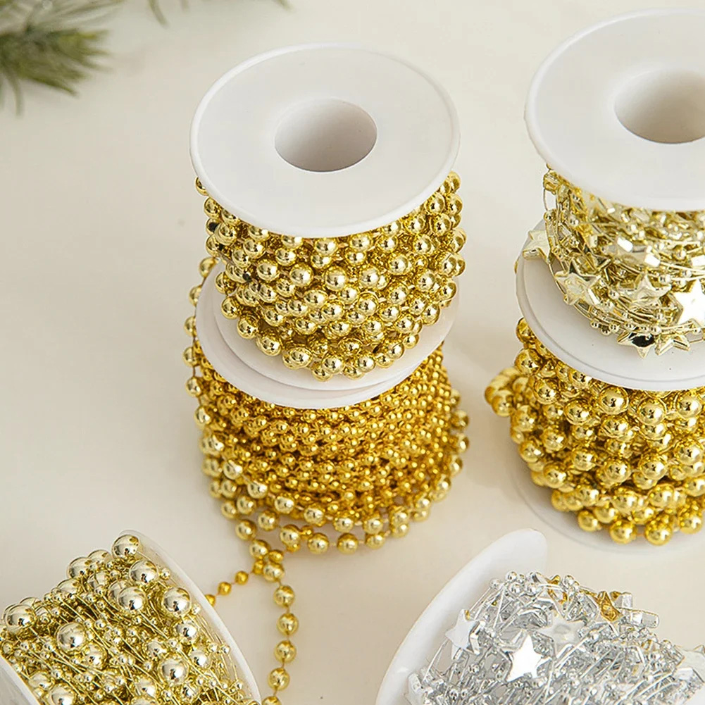 5M Christmas Hanging pearl beads necklace wreath New Year Xmas ...