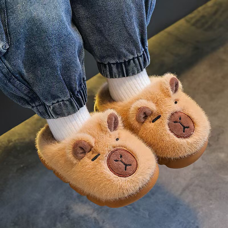 Cute Cartoon Capybara Slippers For Kids Boys And Girls Thick-Heeled ...