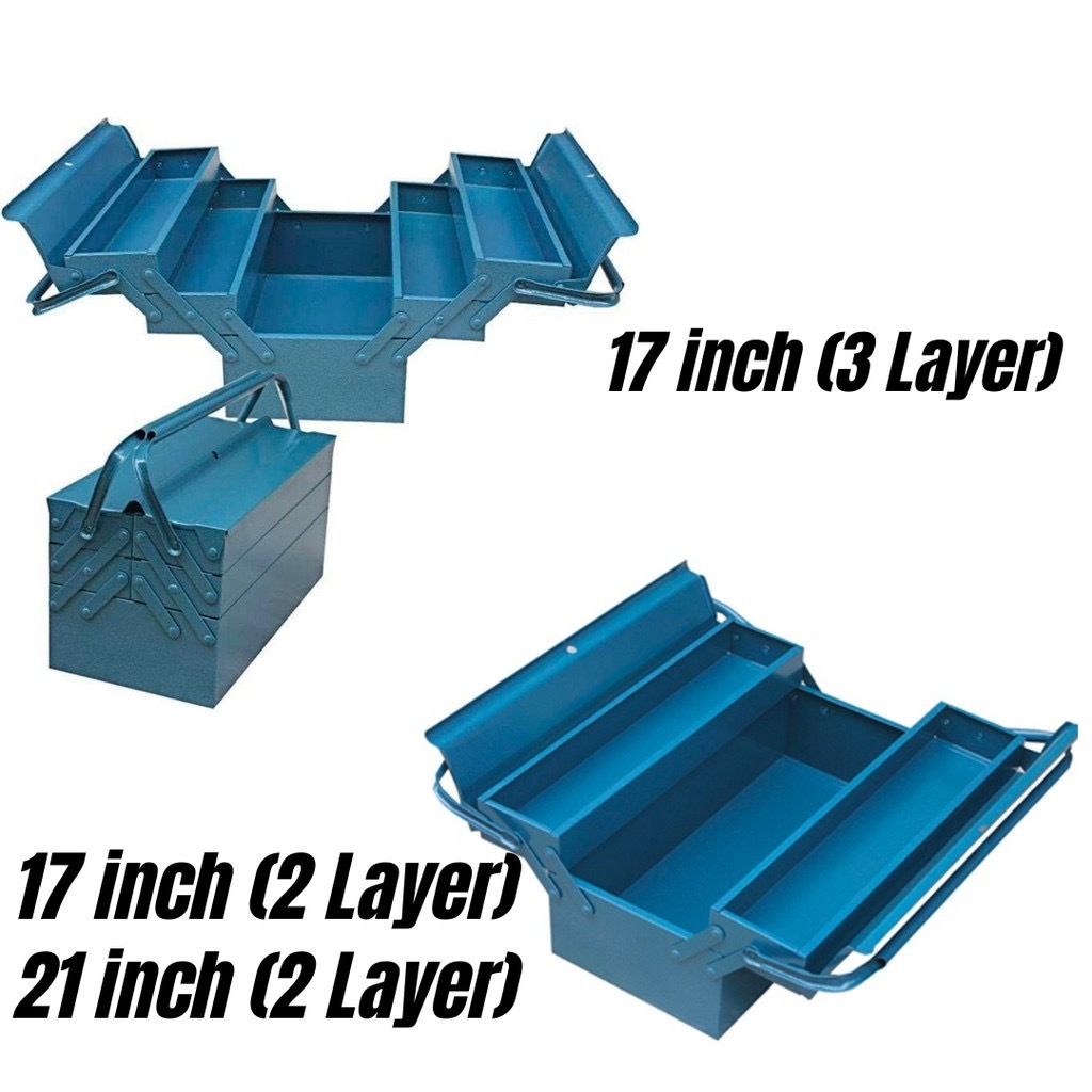 Heavy-Duty Metal Toolbox Large Storage Tin Case | Shopee Philippines